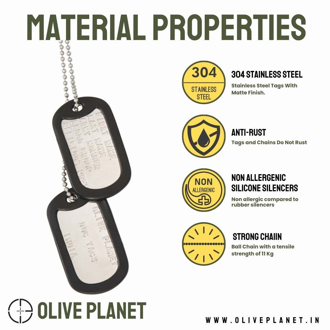 Matte Finish Military Dog Tags – Olive Planet