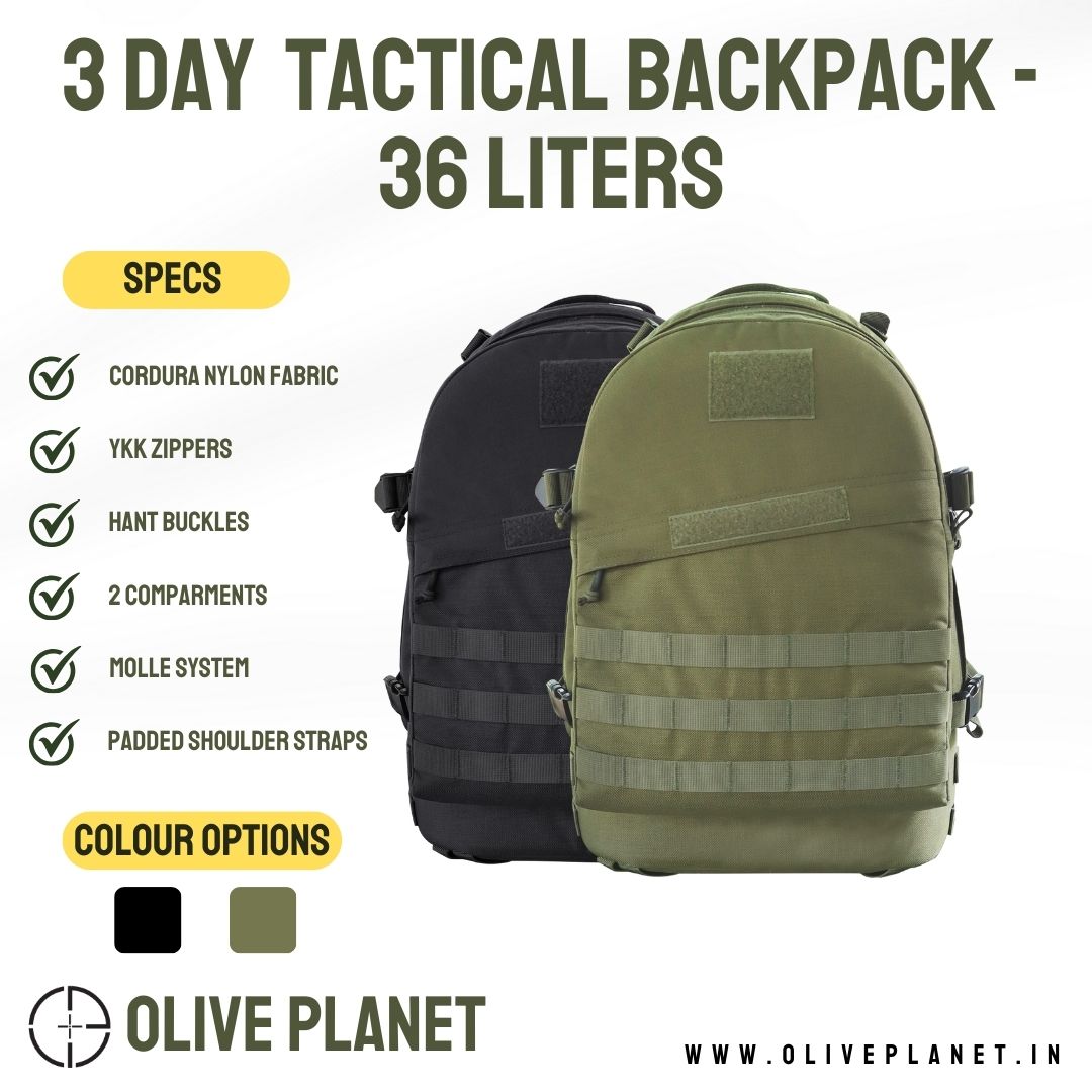 3 Day Tactical Backpack | 36 Liters | Cordura Nylon – Olive Planet